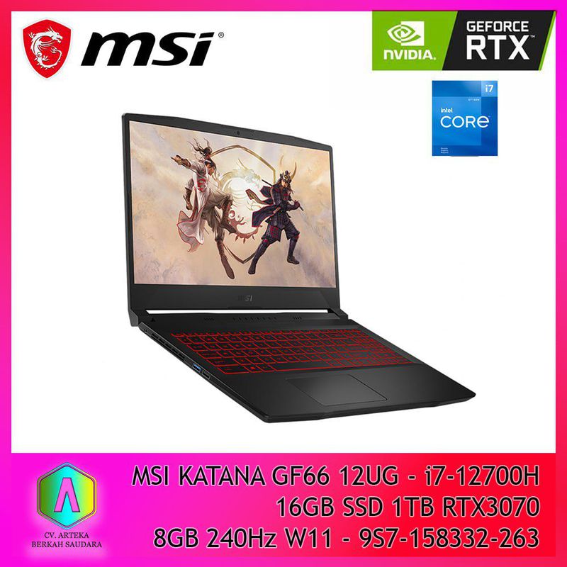 MSI KATANA GF66 12UG - i7-12700H 16GB SSD 1TB RTX3070 8GB 240Hz W11