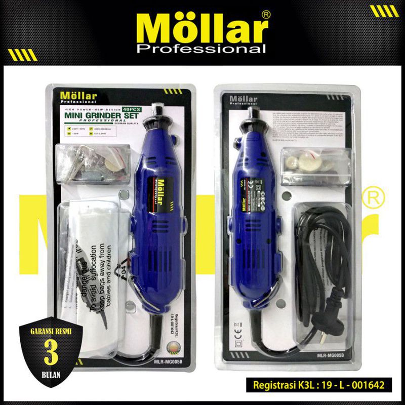 MOLLAR MG005B Mini Grinder Set 40 Pcs Bor Gerinda Tuner Blister