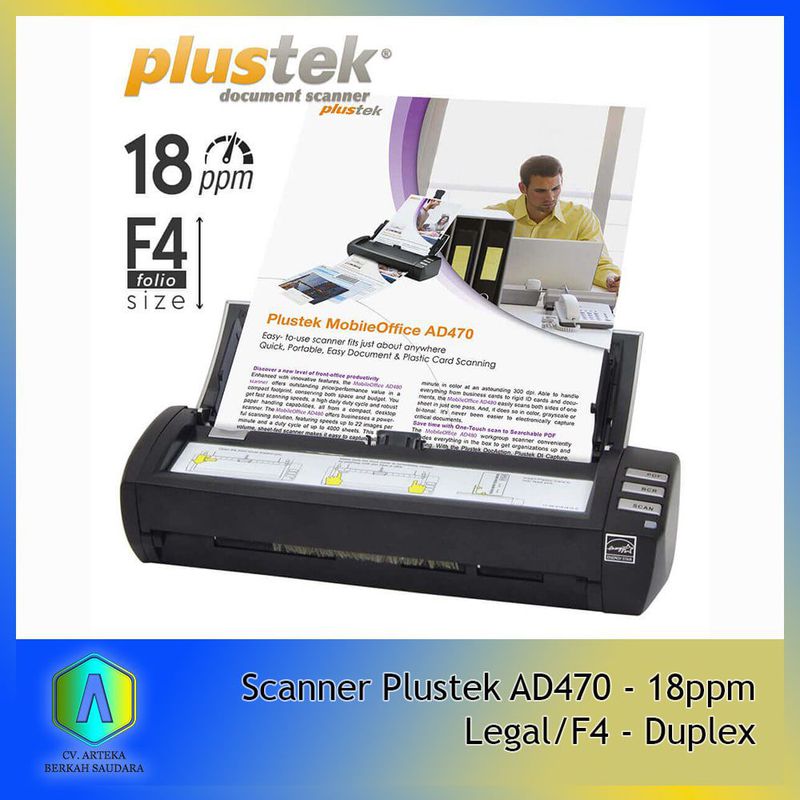 Scanner Plustek AD470 - 18ppm - Legal/F4 - Duplex