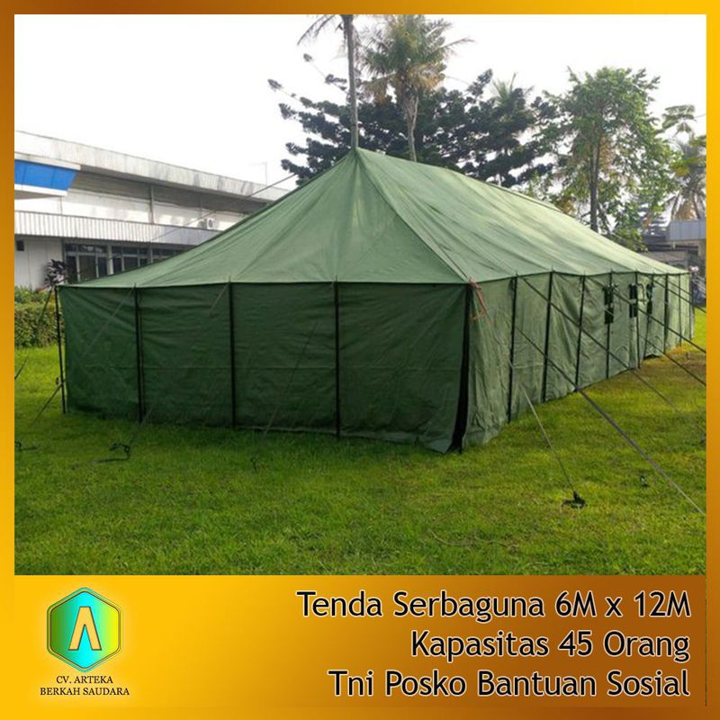 Tenda Serbaguna 6M x 12M - Kapasitas 45 Orang Tni Posko Bantuan Sosial