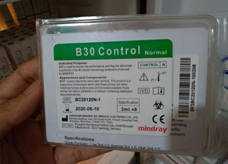 CONTROL NORMAL HEMA MINDRAY 3DIFF 3ML
