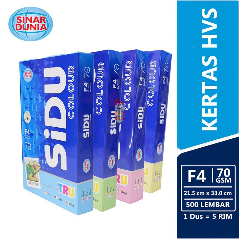KERTAS HVS F4 70gsm/75gsm warna