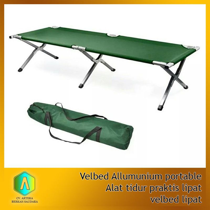 Velbed Allumunium portable - Alat tidur praktis lipat - velbed lipat