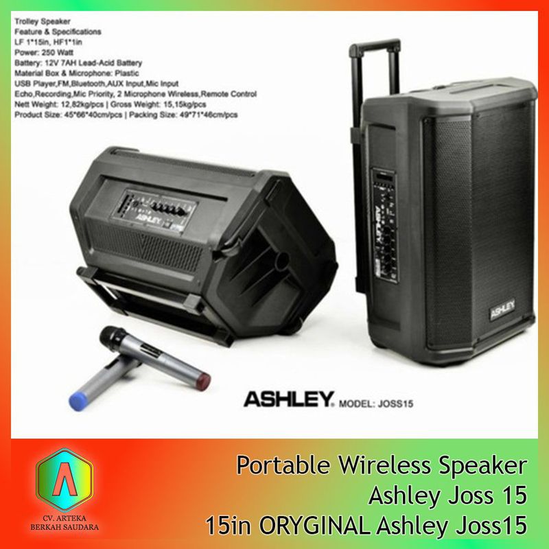 Portable Wireless Speaker Ashley Joss 15 15in ORYGINAL Ashley Joss15