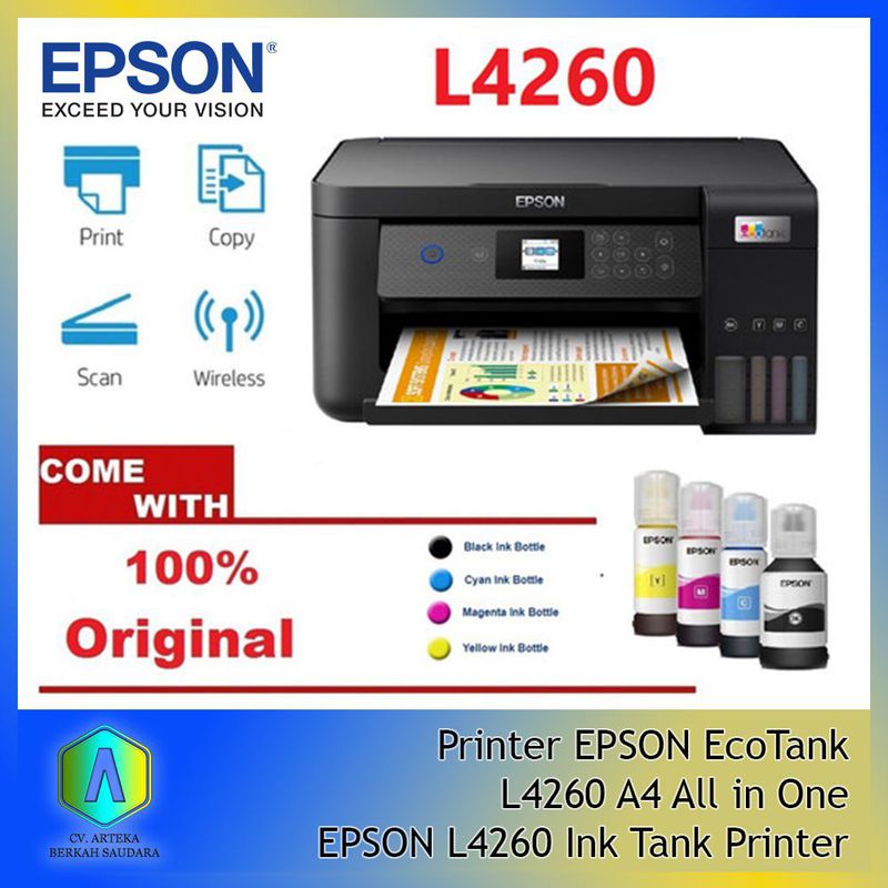 Printer EPSON EcoTank L4260 A4 All in One-EPSON L4260 Ink Tank Printer