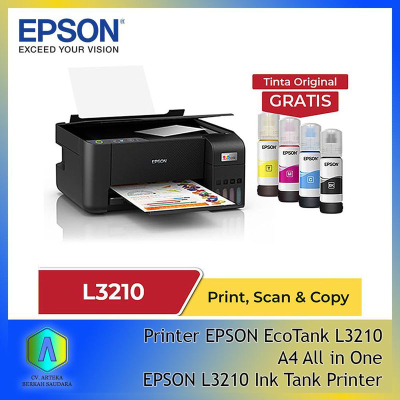 Printer EPSON EcoTank L3210 A4 All in One-EPSON L3210 Ink Tank Printer