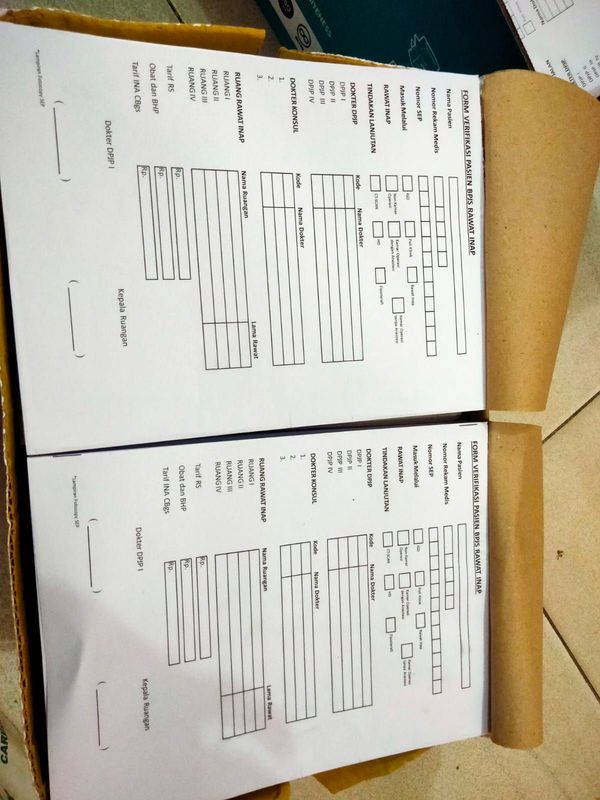 CETAKAN BLANGKO LEMBAR VERIFIKASI PELAYANAN PASIEN DI RAWAT INAP BPJS