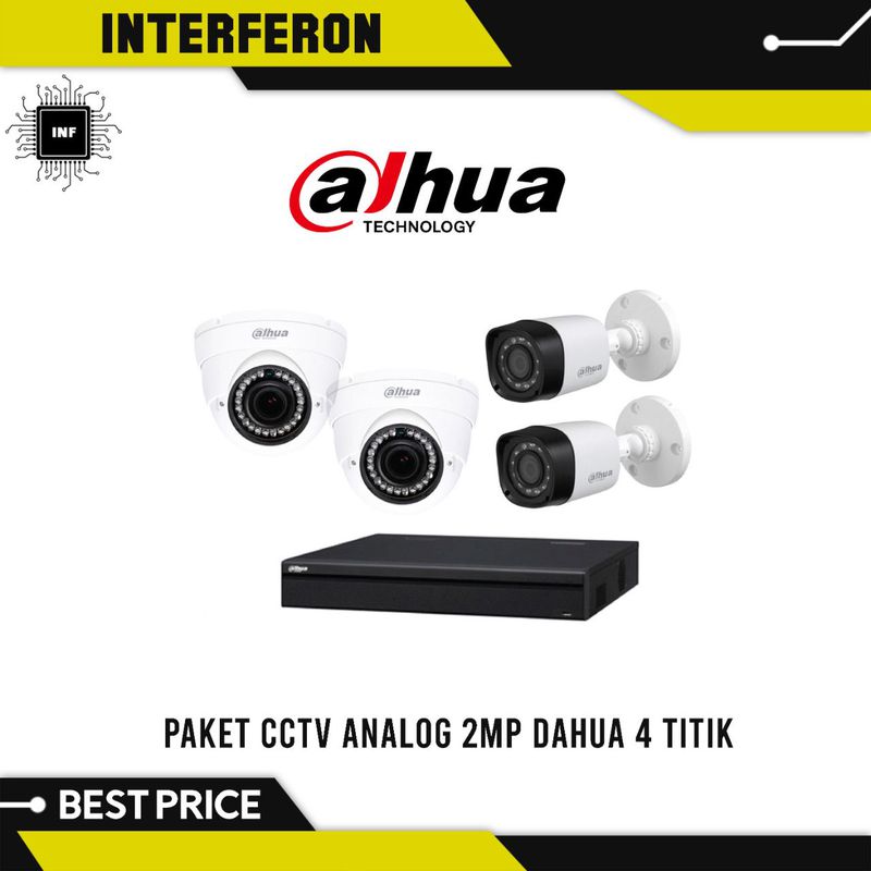 PAKET CCTV 4 TITIK (DVR DAHUA + DAHUA)