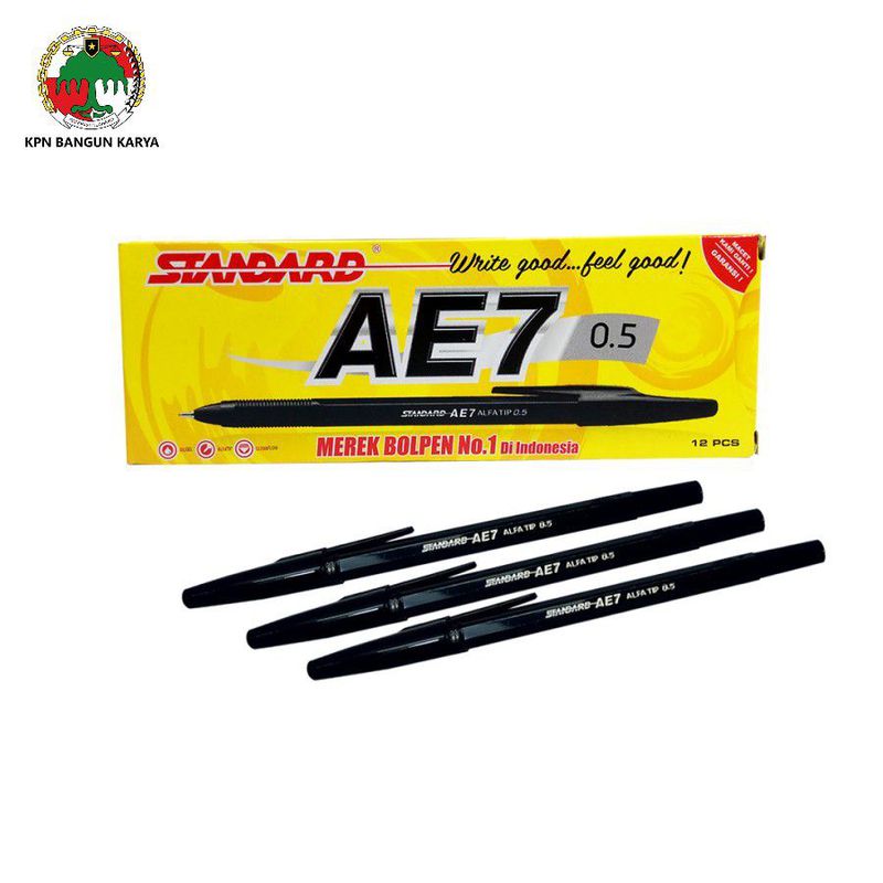 Standard Pen - AE7 Alfatip 0.5 ( Pulpen, Pena, Ballpoint ) - Hitam 1 pcs