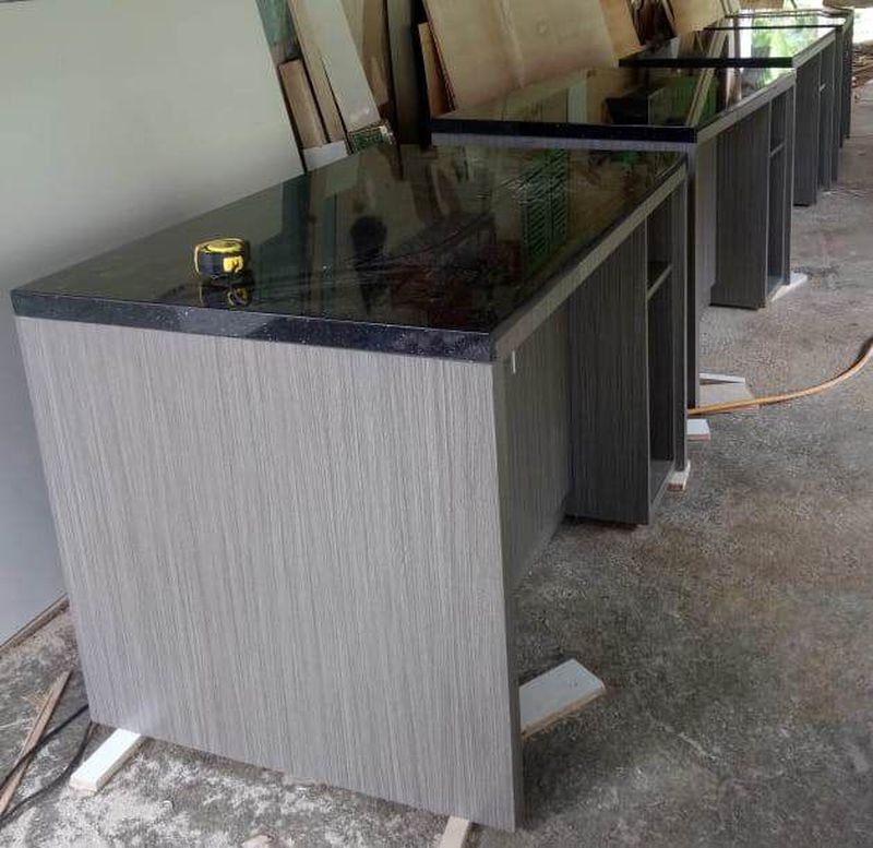 Set Meja Lab Top Granit Black Gold 120x70x80