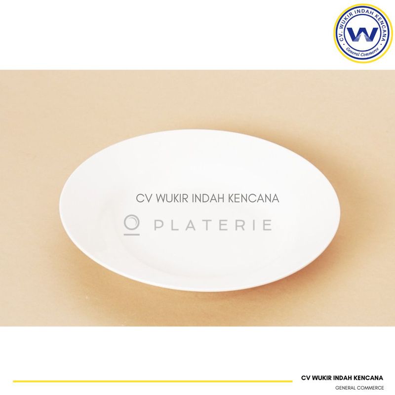 PLATERIE Piring Sup Porcelain Soup Plate 23 Cm / 9 Inch Plain White