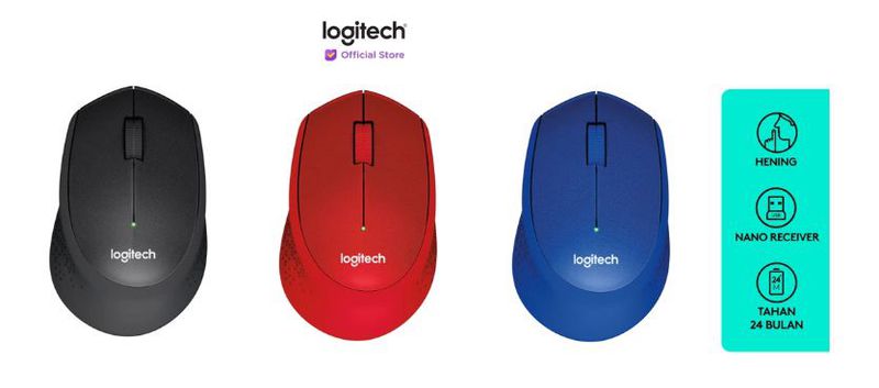 Logitech M331 Mouse Wireless Silent Click - Merah