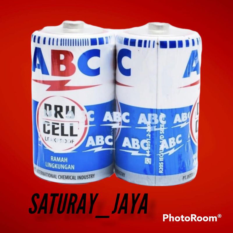 Baterai ABC Biru Besar Ukuran D 1 SET isi 2