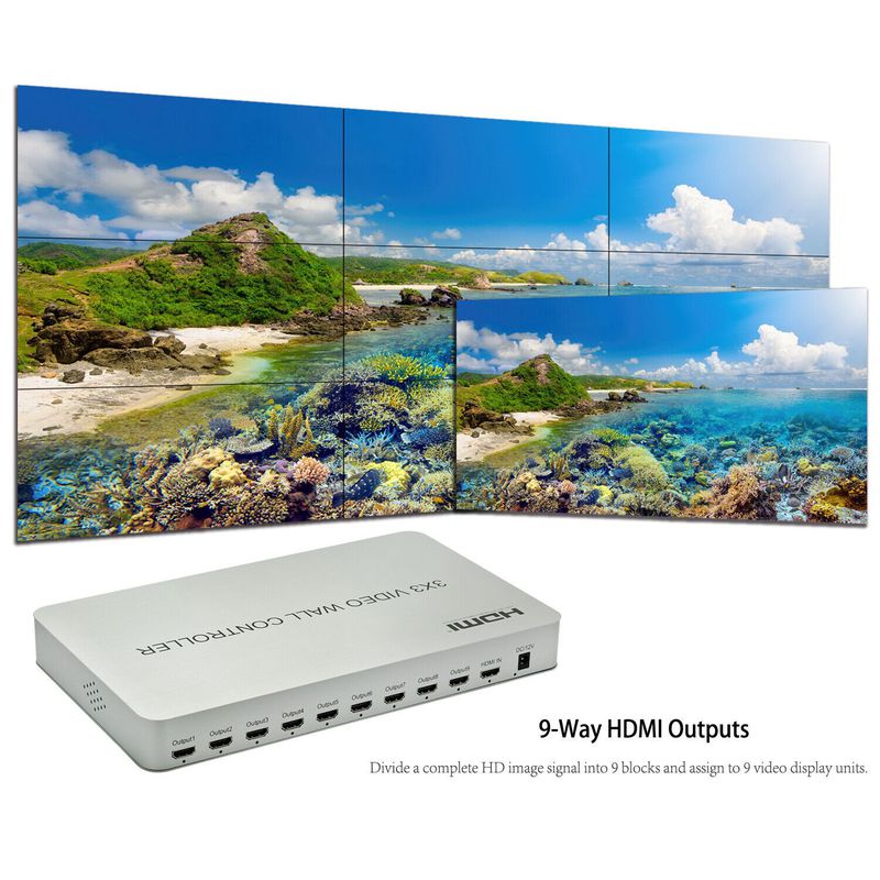 3X3 4K HDMI Video Wall Controller