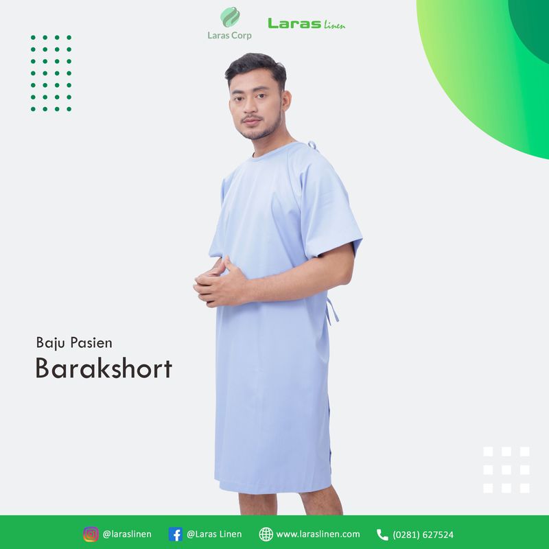 BAJU PASIEN BARAKSHORT LENGAN PENDEK - BAJU OPERASI PASIEN - BAHAN ...