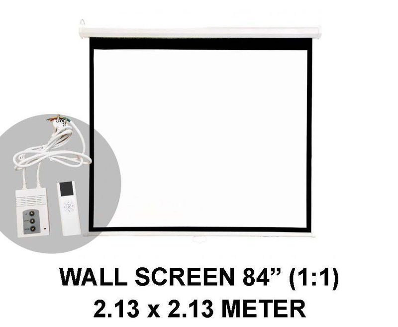Wall Screen Projector Motorized + Remote 84 1:1