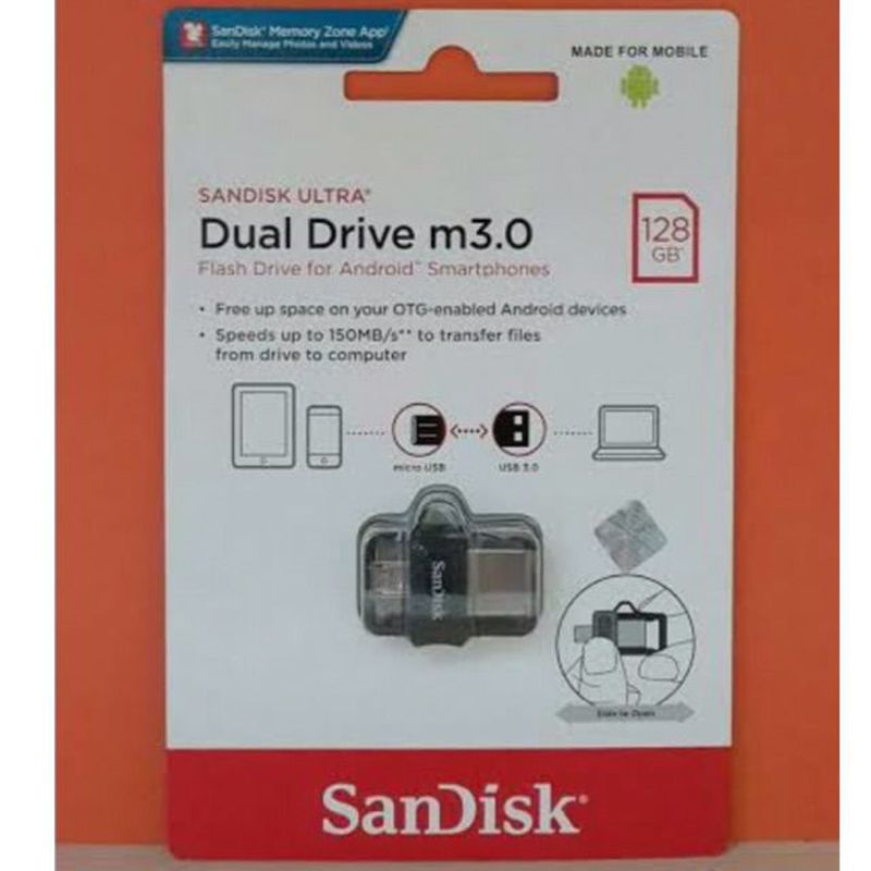 Flashdisk Sandisk OTG Dualdrive 128Gb USB 3.0
