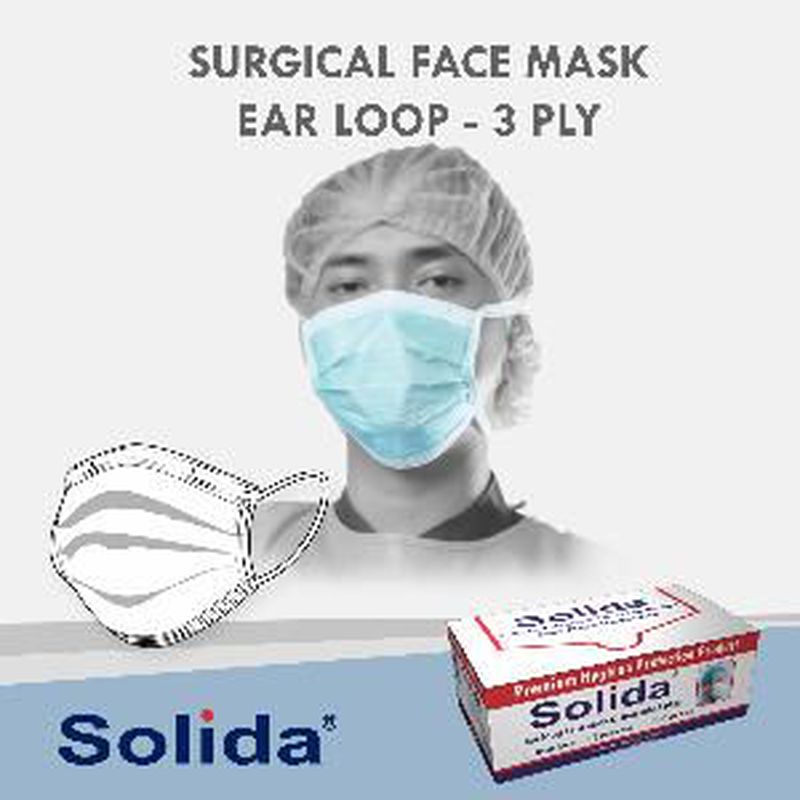 3 PLY EARLOOP SURGICAL FACE MASK