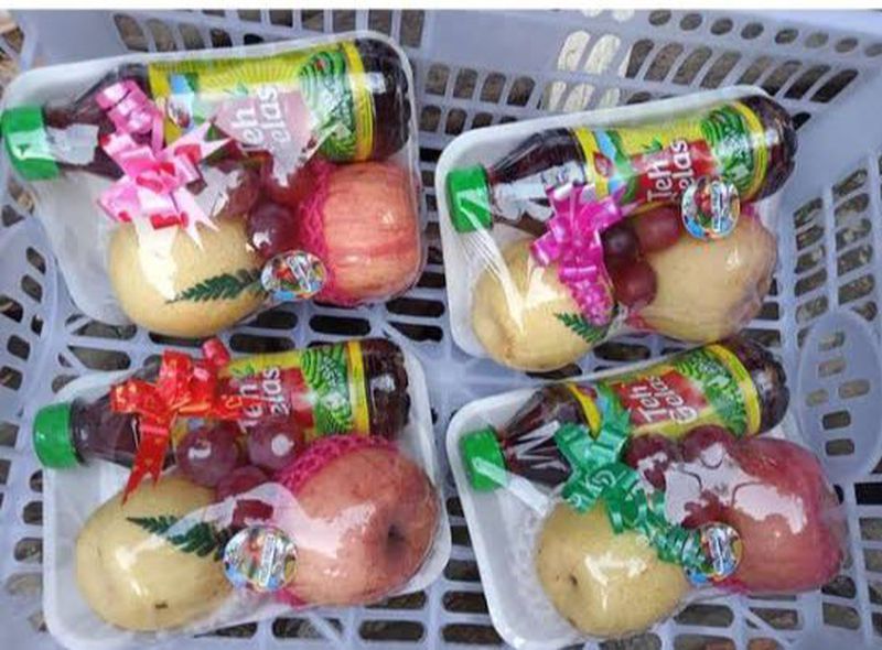 buah segar pack +teh kemasan