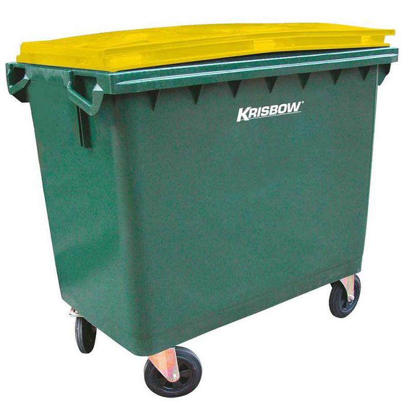 DUSTBIN 660L GREEN WITH YELLOW LID