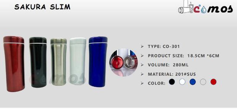 Botol Minum Tumbler Souvenir Sakura Slim CO - 301