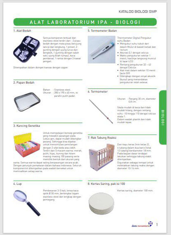PERALATAN ALAT LAB IPA BIOLOGI