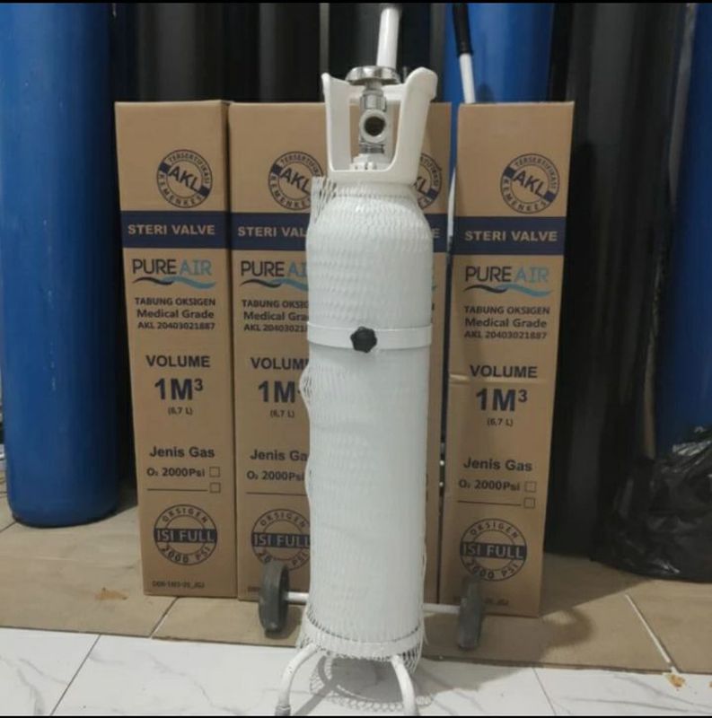 Tabung Gas Medis 1m3 + Trolley & Regulator
