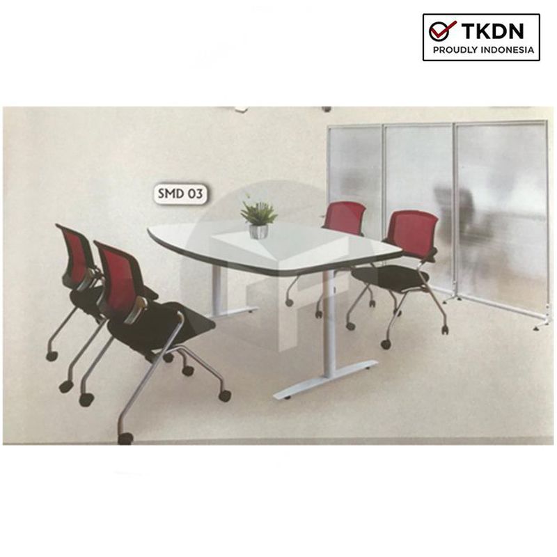 Meja Meeting / Meja Rapat Kerja Kantor Modern Minimalis Aditech SMD 03