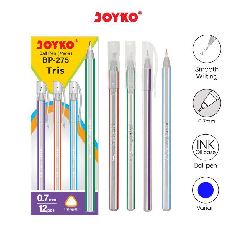Ball Pen / Pulpen / Pena Joyko BP-275 / Tris / 1 BOX 12 PCS / 0.7 mm ...