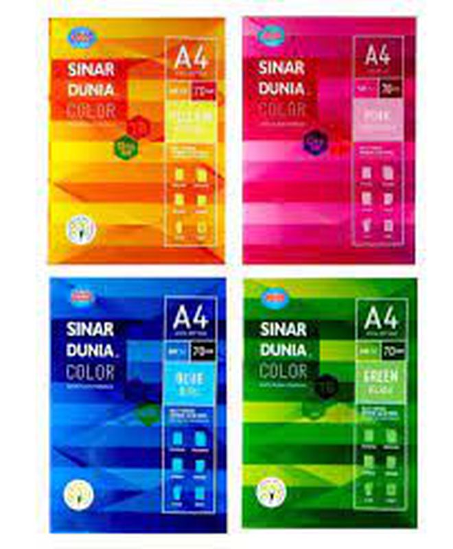 Kertas A4 Sidu Warna (rim) 70 grm - Merah