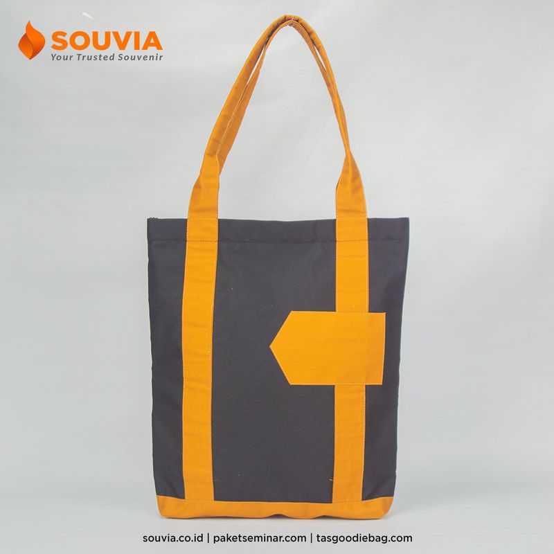 SOUVIA TOTEBAG MEE - Hitam + Kuning