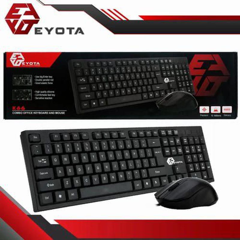 KEYBOARD MOUSE USB MULTIMEDIA BUNDLE EYOTA K66