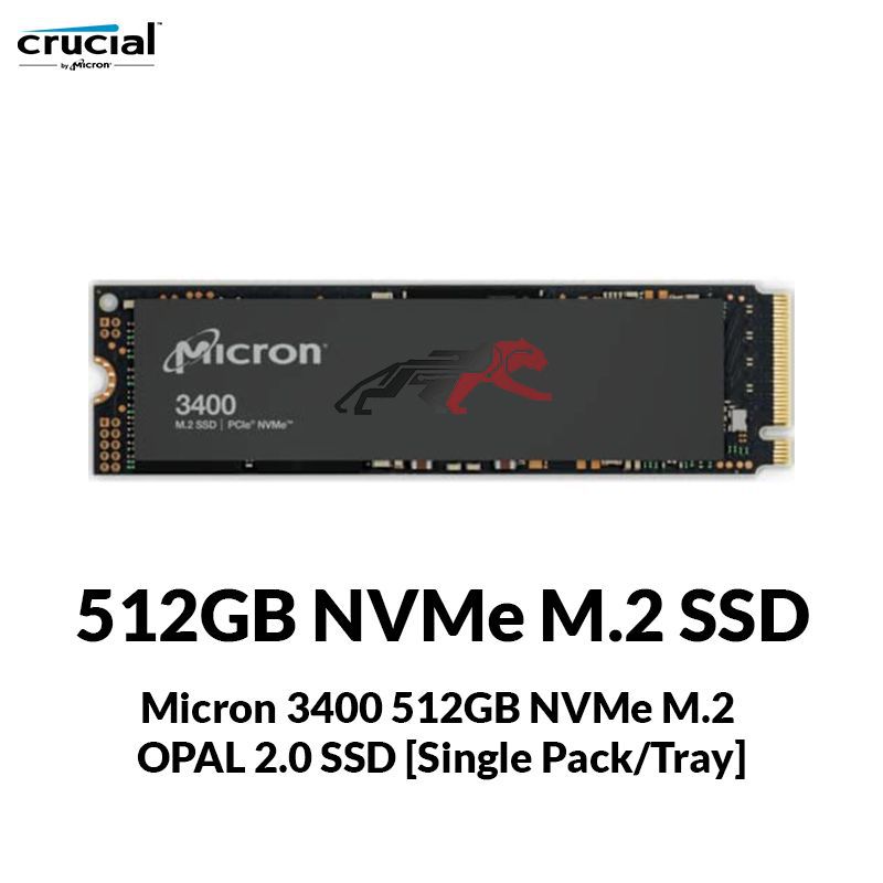 Micron 3400 512GB NVMe M.2 OPAL 2.0 SSD [Single Pack/Tray]
