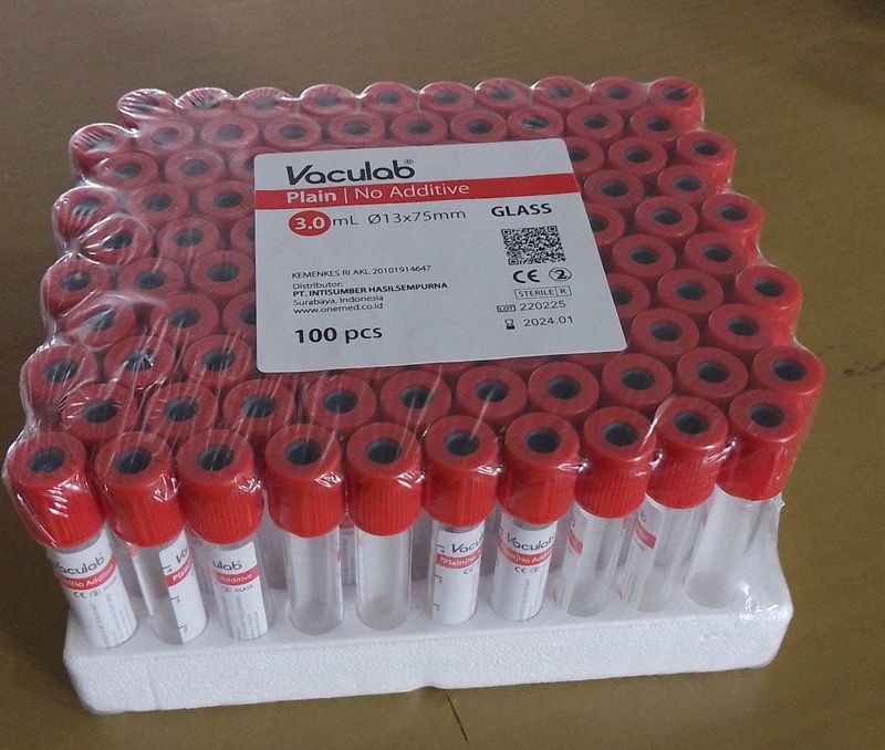 Tabung vacum non EDTA (tutup merah)