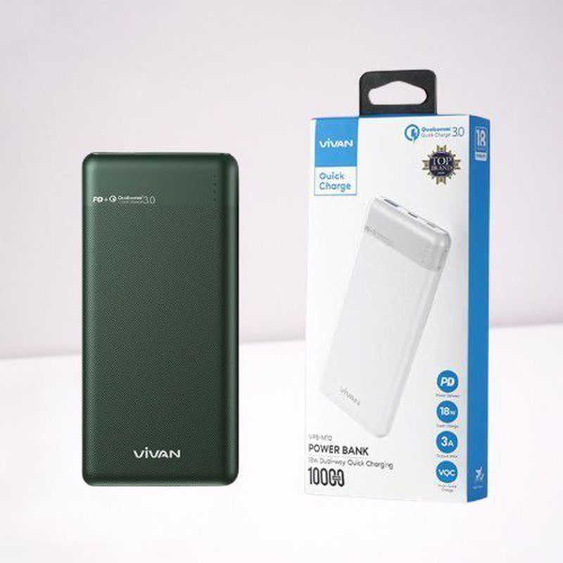 POWER BANK VIVAN VPB-M10 10.000mAh PD QC3.0 2 OUTPUT FAST CHARGING