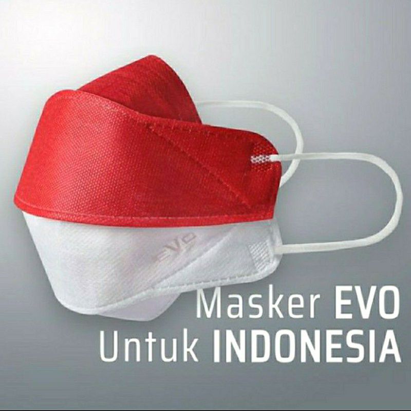 Masker Merah Putih EVO Plusmed Surgical Mask isi 20/Masker Medis 3 ply