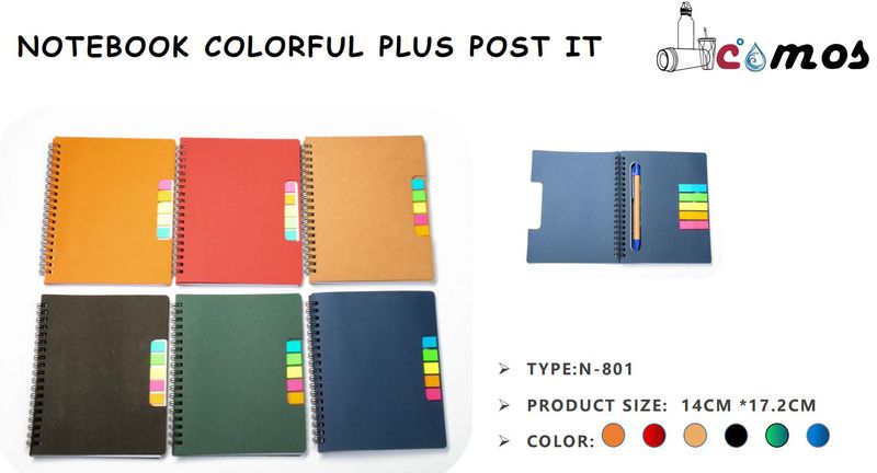 Souvenir Kantor Custom Memo Colorfull + Sticky Note ( kode N-801 )