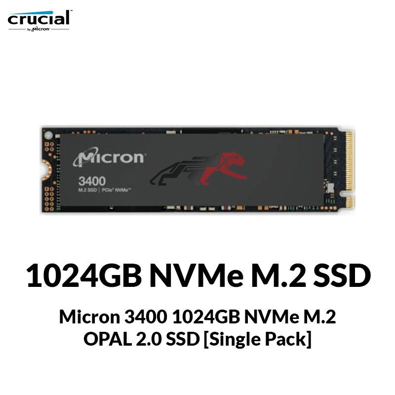 Micron 3400 1024GB NVMe M.2 OPAL 2.0 SSD [Single Pack/Tray]