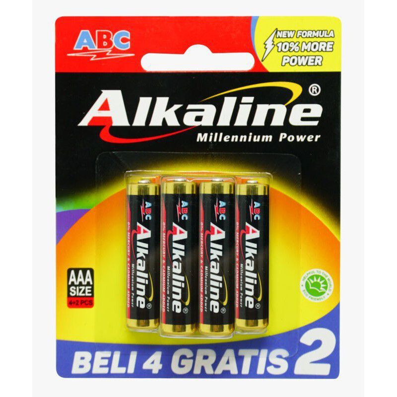 BATERAI A3 ALKALINE [ 1 PACK ( 4 + 2 PCS ) ]
