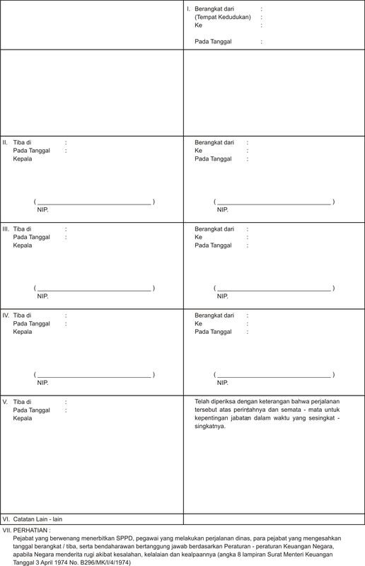 Cetak Buku Blangko SPPD Hal 2 NCR 4 ply isi 50 set