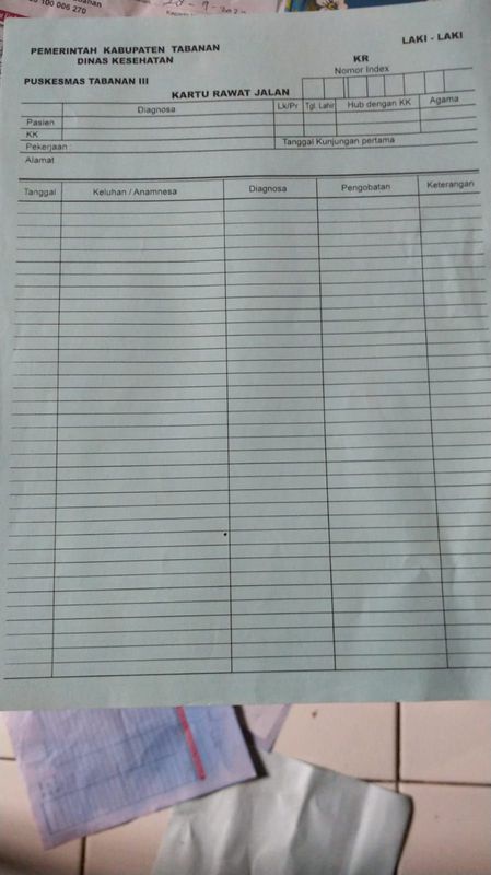 kartu rawat jalan (puskesmas tabanan 3)