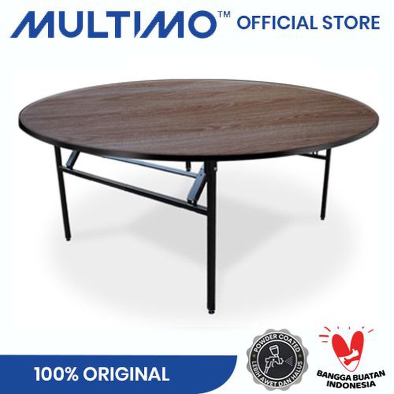 Meja Lipat Bulat 120 HPL - Meja Rapat Fortune Banquet