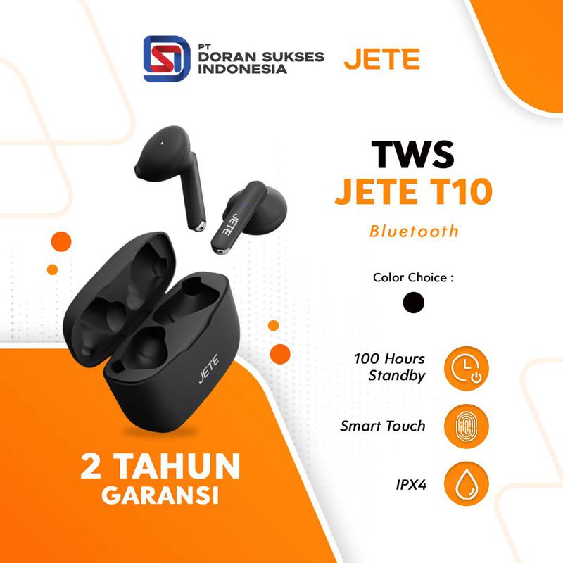 TWS Earbuds Headset Bluetooth JETE T10 - Garansi 2 Tahun