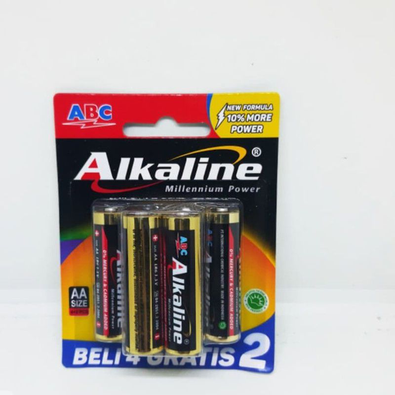 Baterai ABC Alkaline AA 4+2