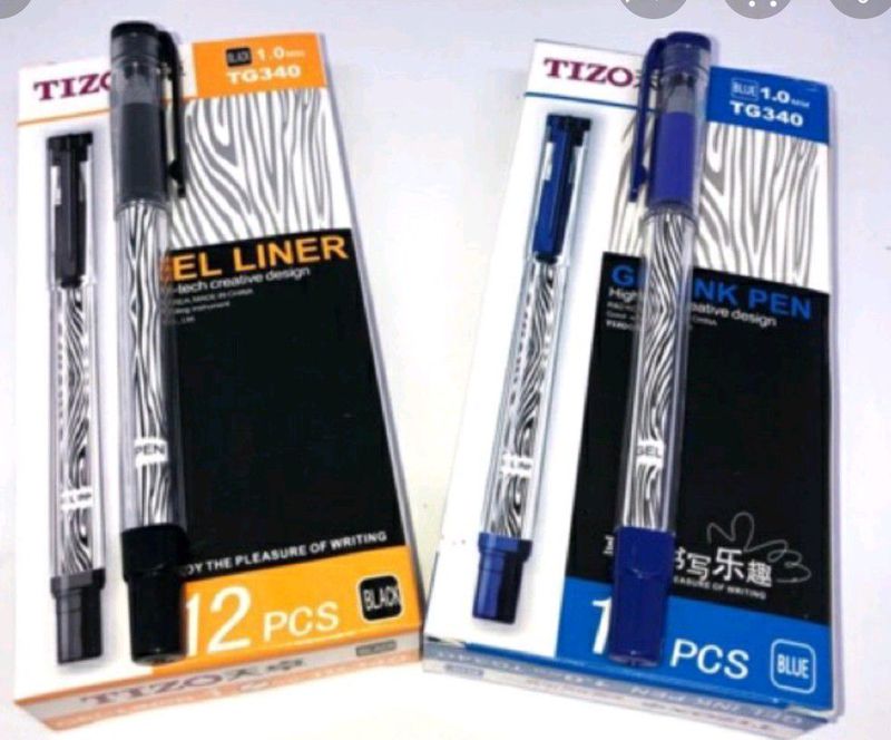 Bolpoin Gel Tizo 1.0 mm (Hitam/Biru)