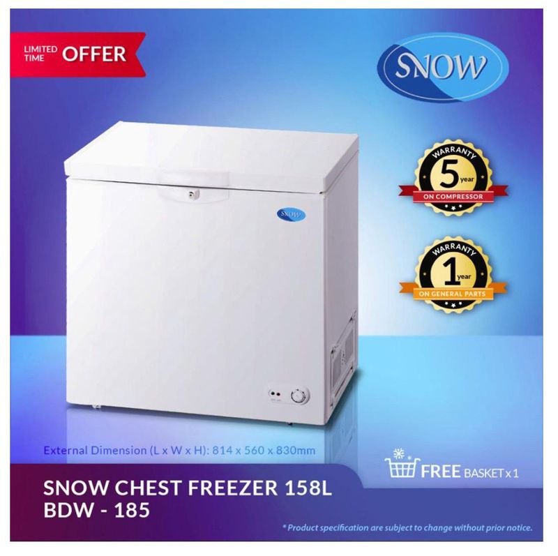 Chest Freezer Snow 158 Liter