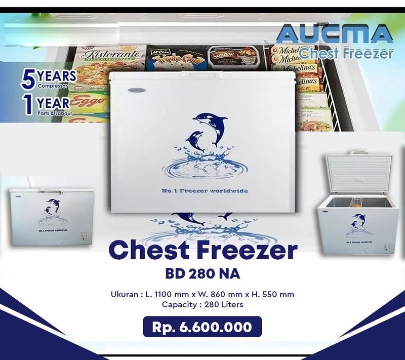 Chest Freezer Aucma 280 Liter