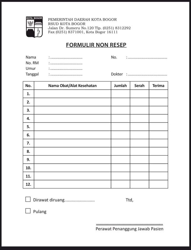 Buku Formulir Non Resep
