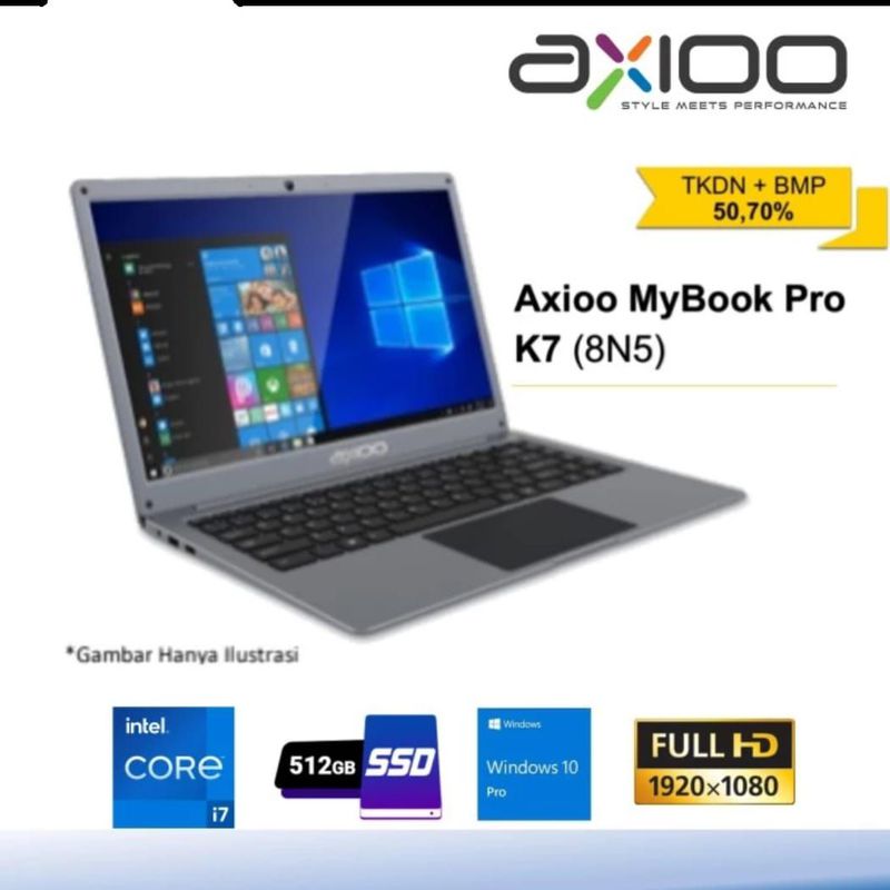 LAPTOP AXIOO MyBook Pro K7 (8N5) TKDN+BMP 50,70%