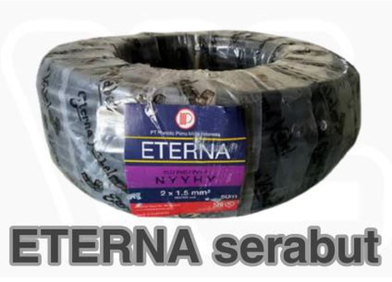 KABEL ETERNA NYYHY 2X1.5mm SERABUT HITAM